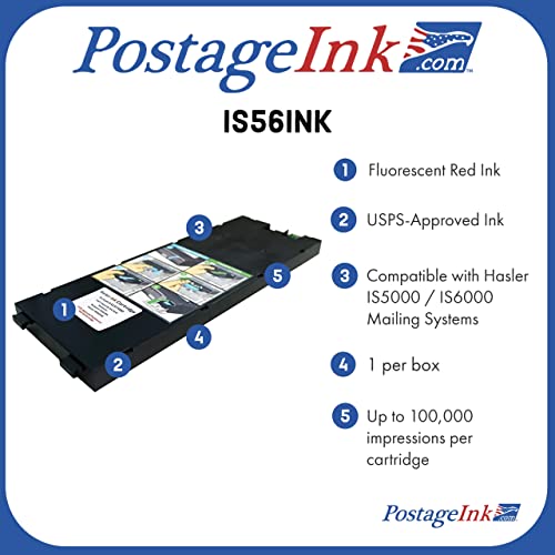 PostageInk.com #IS56INK Sure.Jet # 4137700D Non-OEM Replacement Ink Tank for use with IS5000/IS6000 Postage Meters