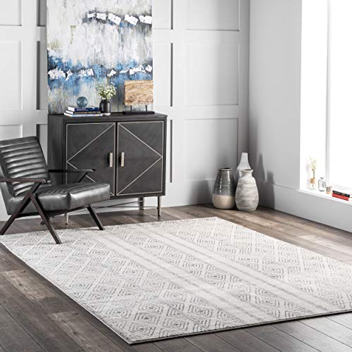 nuLOOM Sarina Diamonds Area Rug, 4 ft x 6 ft, Grey