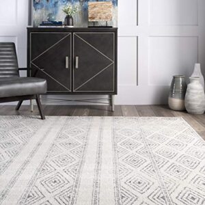 nuLOOM Sarina Diamonds Area Rug, 4 ft x 6 ft, Grey