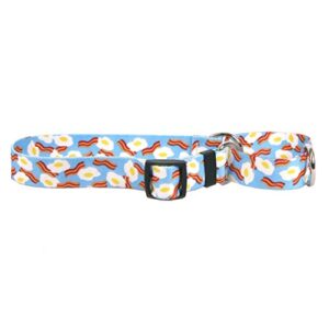 yellow dog design martingale collar, bacon & eggs, small 14"