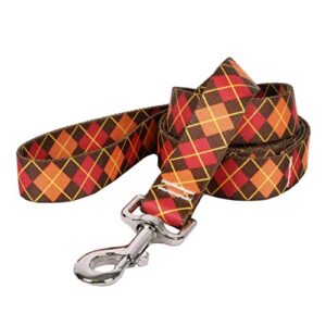 yellow dog design argyle fall dog leash 3/4" wide and 5' (60") long, small/medium