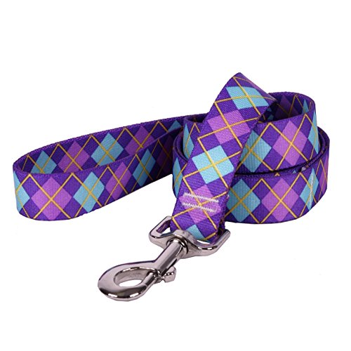 Yellow Dog Design Argyle Purple Dog Leash 3/4" Wide and 5' (60") Long, Small/Medium