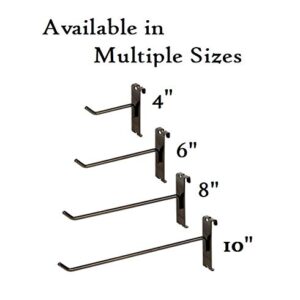 NAHANCO Metal GWH8B 8" Black Gridwall Peg Hooks (Pack of 12)