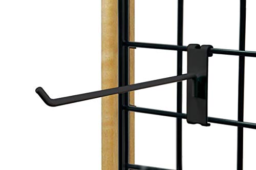 NAHANCO Metal GWH8B 8" Black Gridwall Peg Hooks (Pack of 12)