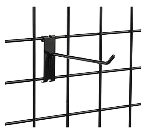 NAHANCO Metal GWH8B 8" Black Gridwall Peg Hooks (Pack of 12)