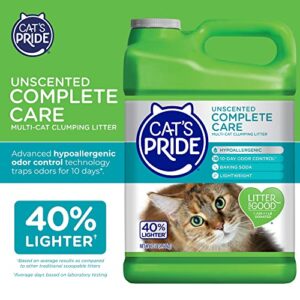 Cat's Pride Premium Lightweight Clumping Litter: Complete Care - Up to 10 Days of Powerful Odor Control - Hypoallergenic - Multi-Cat, Unscented, 10 Pounds