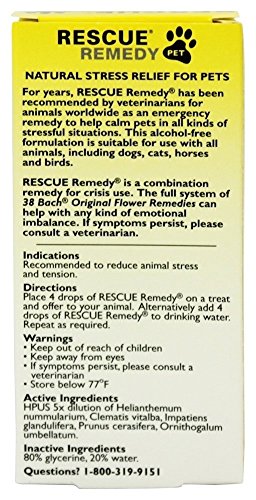 Rescue Remedy Bach Pet Natural Stress Relief Size: 20ml