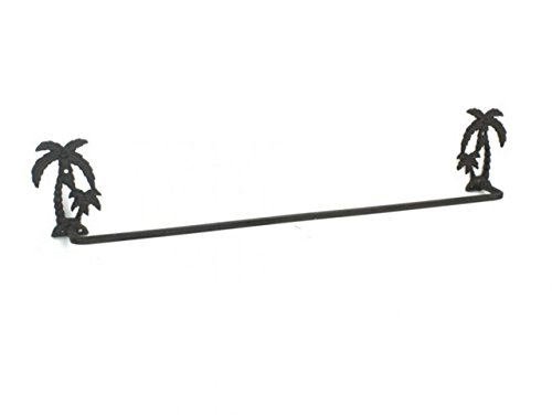 Hampton Nautical K-9014-cast-iron Cast Iron Palm Tree Bath Towel Holder 26" - Beach Bathroom Decoration - Beach Home Decorating