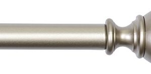 Amazon Basics 1-Inch Wall Curtain Rod with Urn Finials, 72" to 144", Nickel