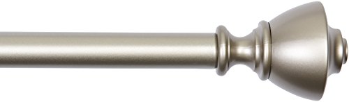 Amazon Basics 1-Inch Wall Curtain Rod with Urn Finials, 72" to 144", Nickel