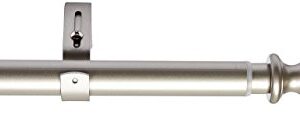 Amazon Basics 1-Inch Wall Curtain Rod with Urn Finials, 72" to 144", Nickel