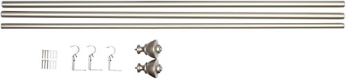 Amazon Basics 1-Inch Wall Curtain Rod with Urn Finials, 72" to 144", Nickel