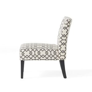 Christopher Knight Home Kassi Fabric Accent Chair, Grey Geometric Patterned