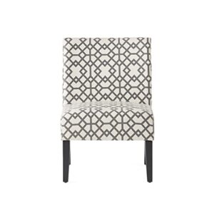 Christopher Knight Home Kassi Fabric Accent Chair, Grey Geometric Patterned