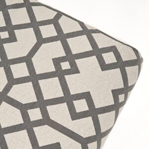 Christopher Knight Home Kassi Fabric Accent Chair, Grey Geometric Patterned