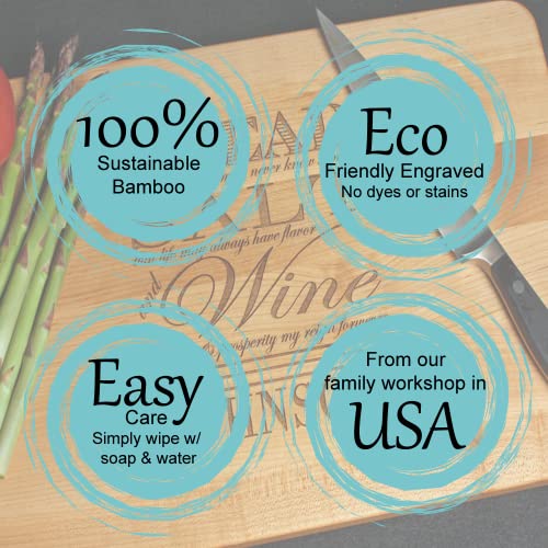 Grillfather Grill Father Engraved Bamboo Wood Cutting Board with Handle Funny Gift for Birthday or Father's Day Grilling Serving Tray 9.5x13"