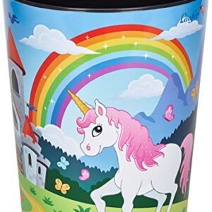 Runner trash, 13 litre trash can, perfect for the nursery, round, sturdy plastic Unicorn Unicorn