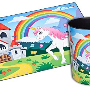 Runner trash, 13 litre trash can, perfect for the nursery, round, sturdy plastic Unicorn Unicorn