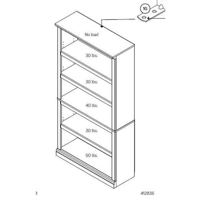 BOWERY HILL 5 Shelf Modern Style Wood Bookcase in Select Cherry