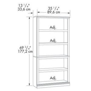 BOWERY HILL 5 Shelf Modern Style Wood Bookcase in Select Cherry