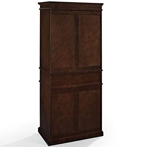 BOWERY HILL Kitchen Pantry Solid Wood Storage Cabinet in Mahagony