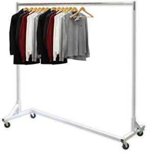 simple houseware industrial grade z-base garment rack, 400lb load with 62in extra long bar