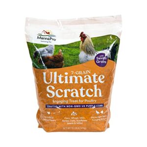 manna pro 7-grain ultimate chicken scratch - scratch grain treat for chickens and other birds - non-gmo natural ingredients - 10 lbs