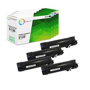 tct premium compatible high yield toner cartridge replacement for dell 5130cdn printers (black 330-5846, cyan 330-5850, magenta 330-5843, yellow 330-5852) - 4 pack