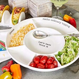 Mud Pie, White Taco Bar Condiment Serving Platter