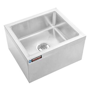 durasteel stainless steel floor mount mop sink/basin with sink drainage/strainer - nsf certified - 19" w x 22" l x 12" h (commercial kitchen, restaurant, business, garages, basements)