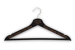 customized custom 3d laser engraved personalized wooden clothes hanger organization closet tools (black)