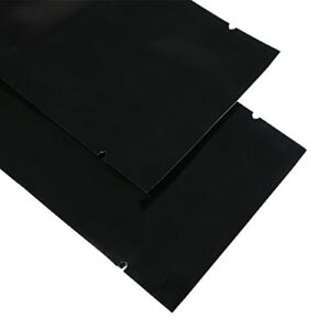 100x Black/Silver/Black Long Flat Open Top Bags with Oval Window 6x20cm (2.3x7.8")