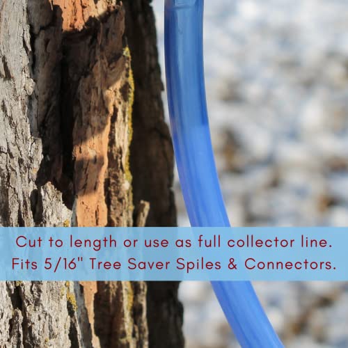 Maple Syrup Tree Tapping Tubing Line – 50 FEET - 5/16 inch Vacuum Line Hose – Can use with Drop Line Tubes Set-up – Semi Stiff Blue – 15 Year (50 Foot Length)