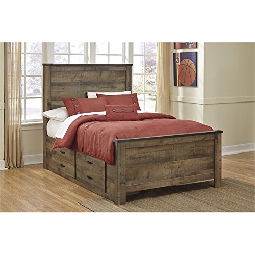 Ashley Furniture Trinell Full Panel Bed with Underbed Storage in Brown