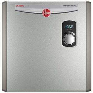 rheem rtex-24 24kw 240v electric tankless water heater, gray