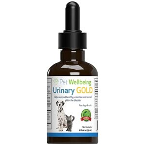 pet wellbeing urinary gold for cats - vet-formulated - feline urinary tract health, uti & bladder infection, normal urine ph - natural herbal supplement 2 oz (59 ml)