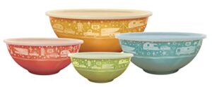 camp casual cc-006 multicolor melamine nesting bowl with lids, set of 4,1.5 quarts