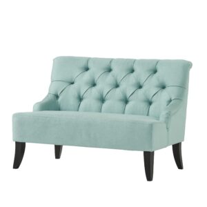 christopher knight home nicole fabric settee, light blue