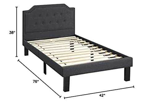 Poundex PDEX-F9347T Bed, Twin, Black