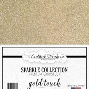 MirriSparkle Gold Touch Glitter Cardstock Paper from Cardstock Warehouse 8.5 x 11 inch- 16 PT/280gsm - 10 Sheets