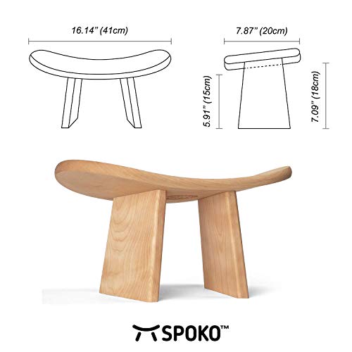 SPOKO Meditation Bench, Travel Version, The Original Posture Certified Wood Kneeling Stool, Best Ergonomic Wooden Chair, Perfect Low Seat for Meditations, Yoga, Prayer, Seiza and Kids, no Cushion