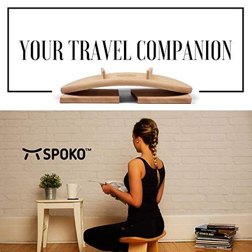 SPOKO Meditation Bench, Travel Version, The Original Posture Certified Wood Kneeling Stool, Best Ergonomic Wooden Chair, Perfect Low Seat for Meditations, Yoga, Prayer, Seiza and Kids, no Cushion