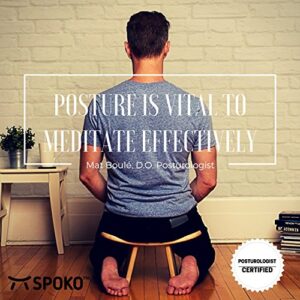 SPOKO Meditation Bench, Travel Version, The Original Posture Certified Wood Kneeling Stool, Best Ergonomic Wooden Chair, Perfect Low Seat for Meditations, Yoga, Prayer, Seiza and Kids, no Cushion