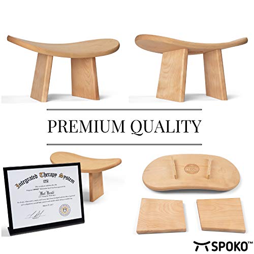 SPOKO Meditation Bench, Travel Version, The Original Posture Certified Wood Kneeling Stool, Best Ergonomic Wooden Chair, Perfect Low Seat for Meditations, Yoga, Prayer, Seiza and Kids, no Cushion