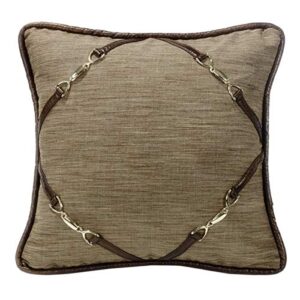 paseo road by hiend accents | highland lodge buckle cornered decorative throw pillow, 18x18 inch, rustic cabin lodge western luxury bedding