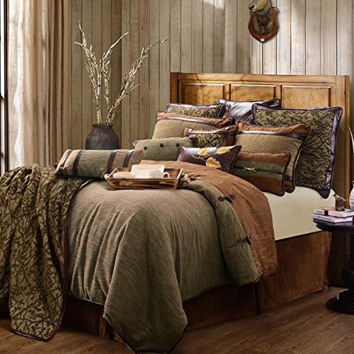 Paseo Road by HiEnd Accents | Highland Lodge Buckle Cornered Decorative Throw Pillow, 18x18 inch, Rustic Cabin Lodge Western Luxury Bedding