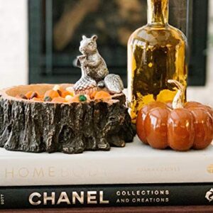 Arthur Court Designs Aluminum Standing Squirrel on Log Nut/Candy/Snack Bowl Dish 7 inch Diameter