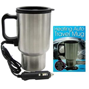 1 Travel Heated Mug Thermo Stainless Steel Portable Insulated Coffee Car Charger