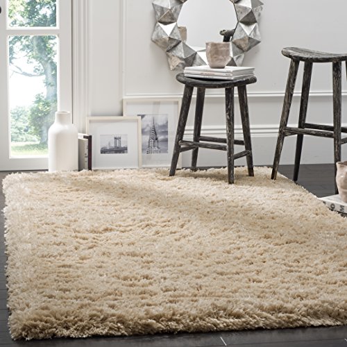 SAFAVIEH Polar Shag Collection Area Rug - 9' x 12', Light Beige, Solid Glam Design, Non-Shedding & Easy Care, 3-inch Thick Ideal for High Traffic Areas in Living Room, Bedroom (PSG800A)