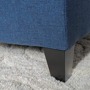 Christopher Knight Home Ottilie Fabric Storage Ottoman, Dark Blue, 17.75"D x 51.5"W x 15.75"H